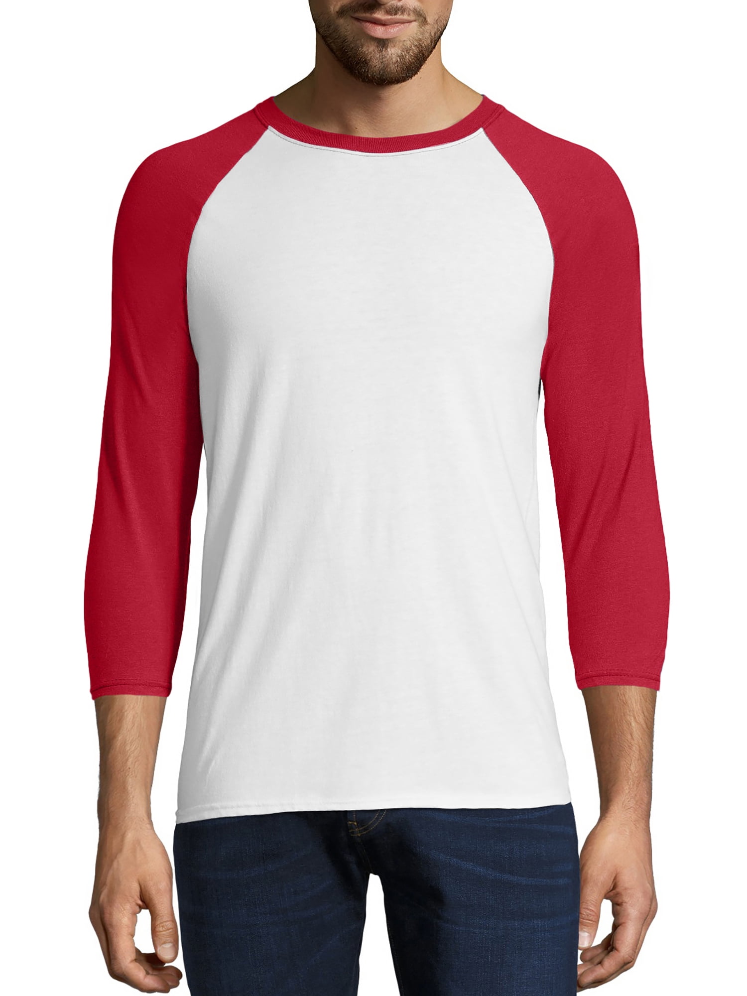 Hanes Men's and Big Men's X-Temp Baseball Raglan Tee, Up To Size 3XL ...