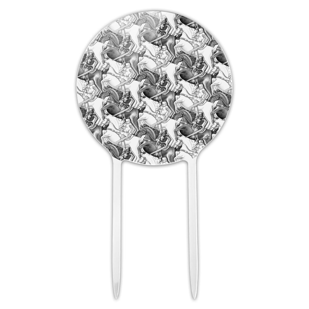 Acrylic Black White Knights Horses Medieval Jousting Fantasy Cake ...