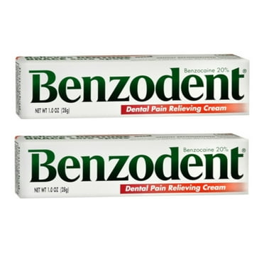 Benzodent Dental Pain Relieving Cream, Denture Tooth and Gum Pain, 1 oz ...