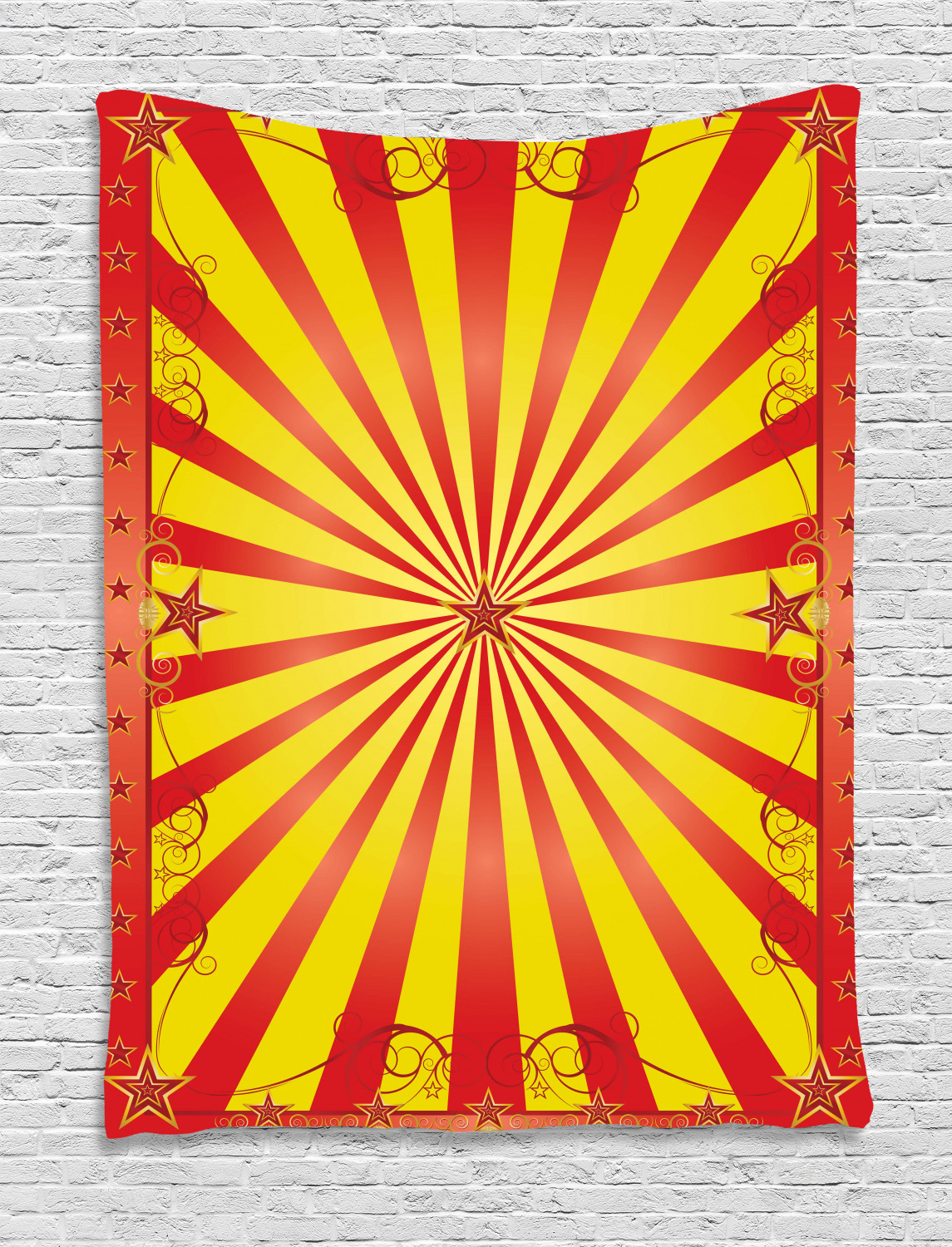Circus Tapestry, Retro Background with Curves Beams and Stars for Flyer ...
