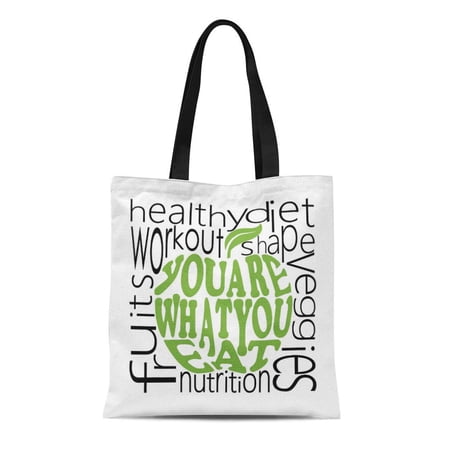JSDART Canvas Tote Bag Nutrition Fitness Motivational Healthy Wellness ...