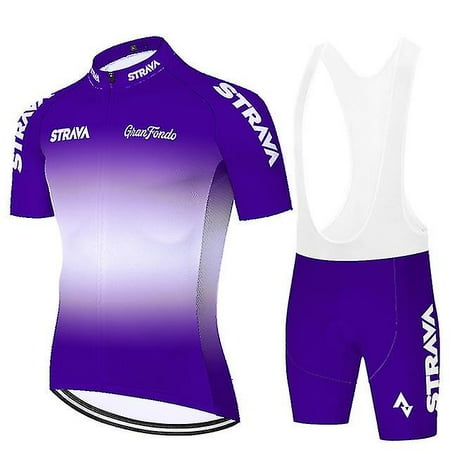 Men's Road Cycling Jersey Short Sleeve + Cycling Bib Shorts Mtb Gel ...