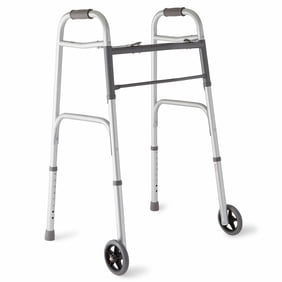 Equate Folding Walker with Wheels, Black - Walmart.com - Walmart.com