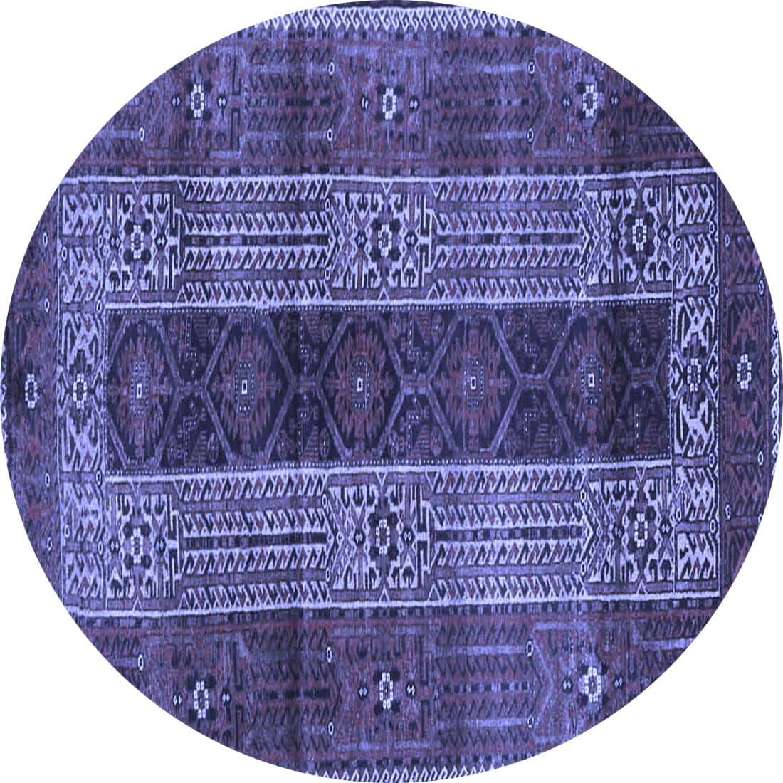 Ahgly Company Indoor Round Persian Blue Traditional Area Rugs, 7' Round ...