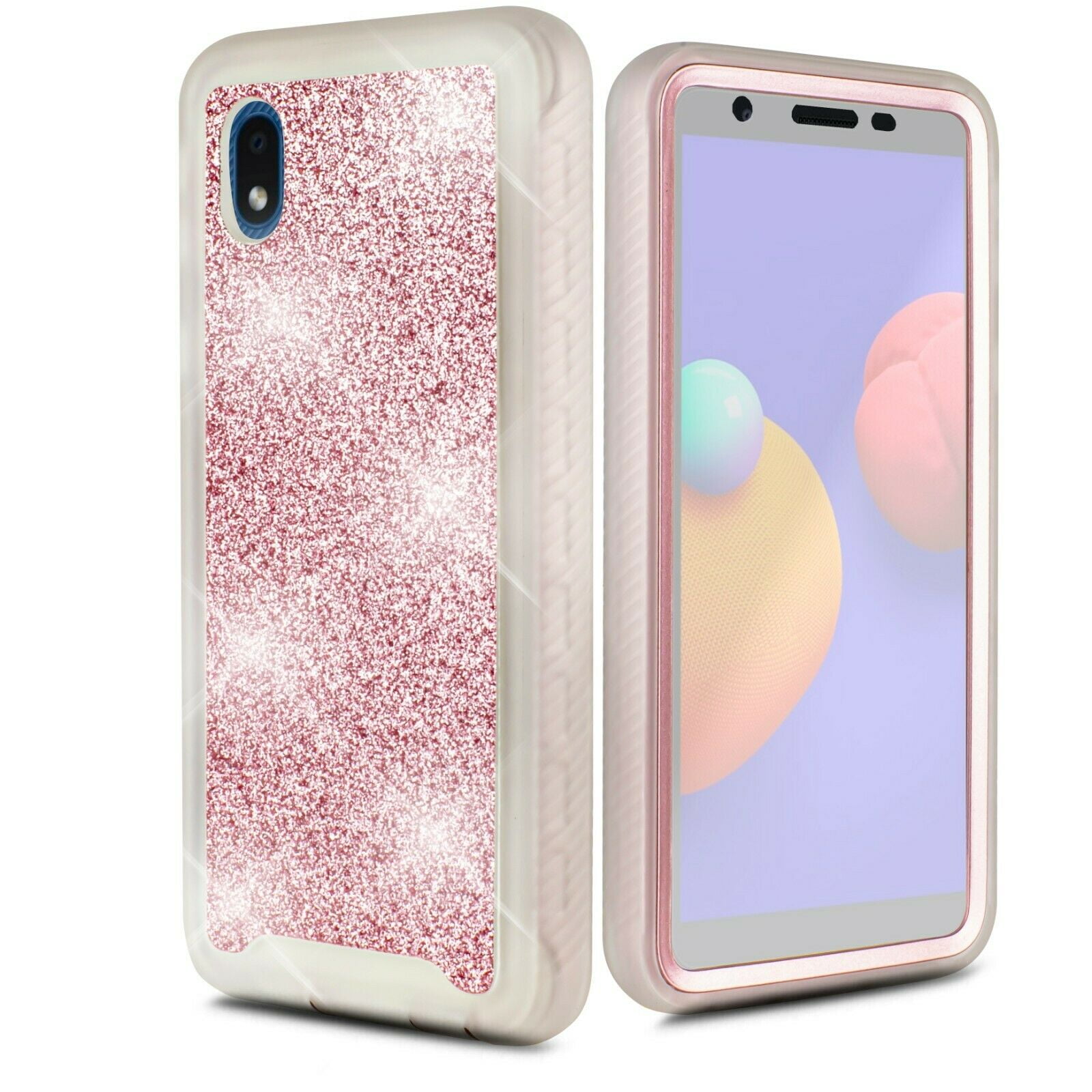 for Samsung Galaxy A01 CORE (NOT FIT A01) Glitter Phone Case Dual Layer ...