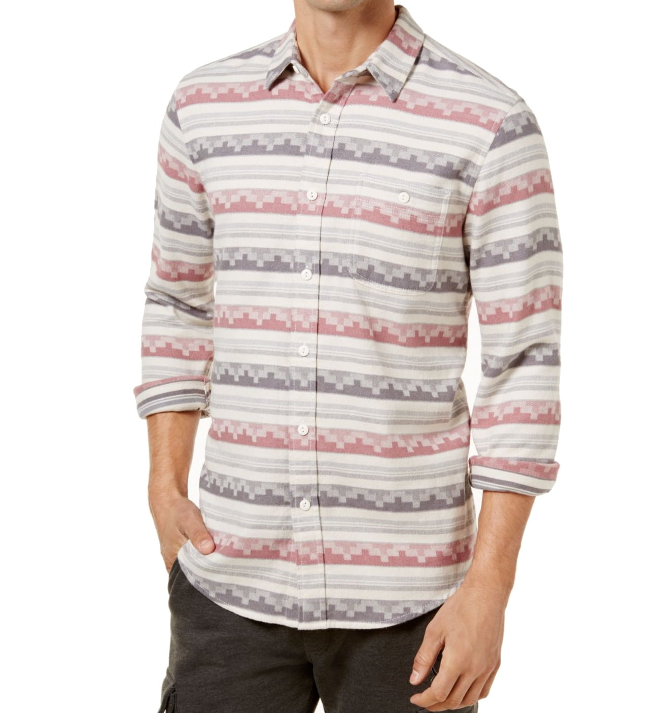 American Rag Casual Shirts - American Rag Mens Geo-Striped Button Down ...