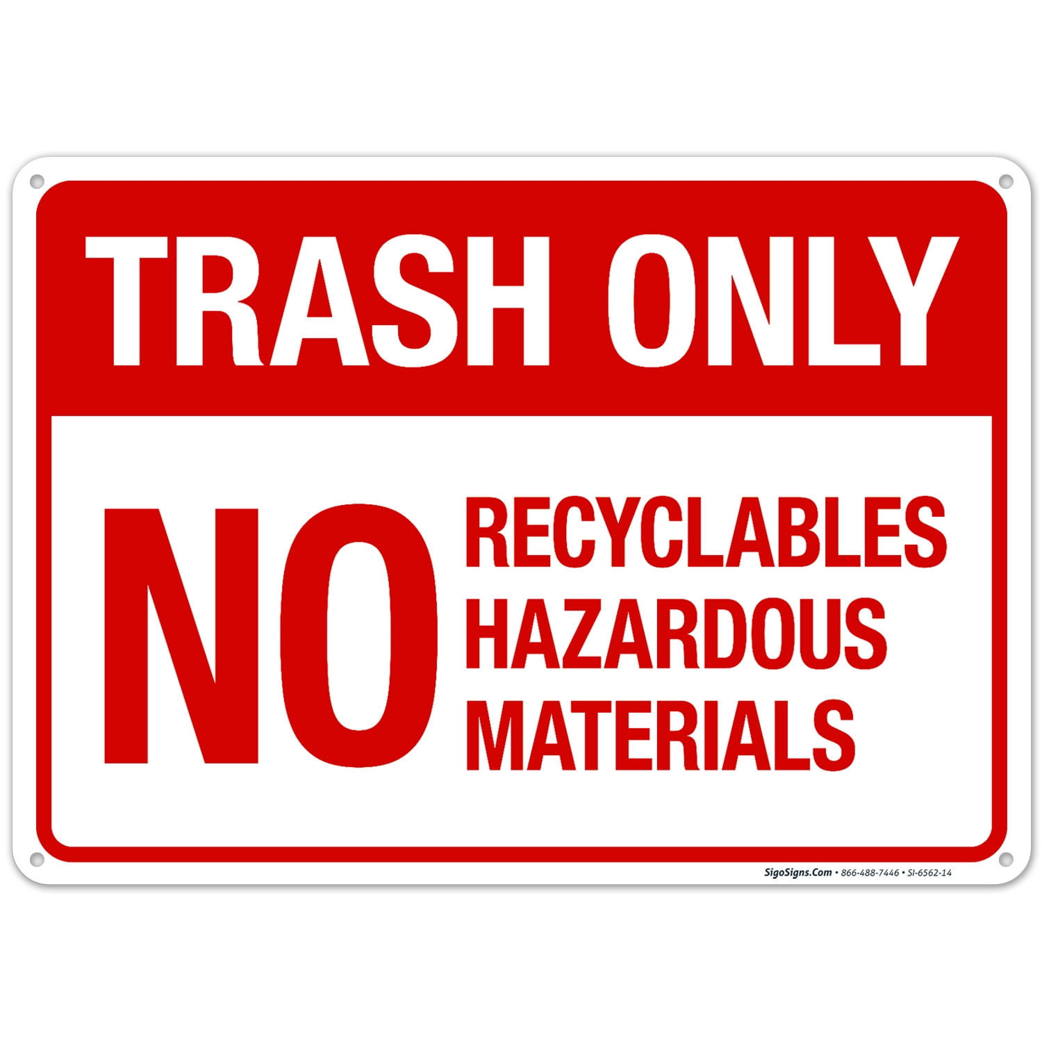 Trash Only Sign, - Walmart.com