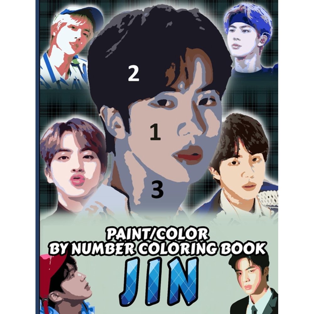 Jin Color/Paint by Number Coloring Book: KIM SEOKJIN Stress Relief ...