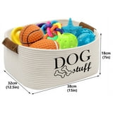 Brabtod Square Dog Toy Basket Storage Cotton Rope Storage Basket Pet ...
