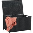 HOUSEHOLD ESSENTIALS Decorative Wicker Paper Rope Storage Chest ...