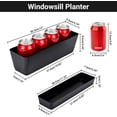 6 Pack Herb Planters, 12x3.8 Inch Black Rectangle Window Boxes with ...