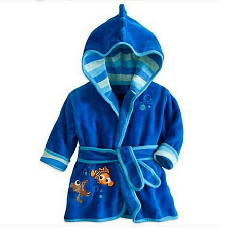 Kid's Winter Hooded Plush Bathrobe Cartoon Figure Design Robe Coat With ...