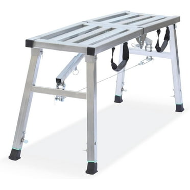 VEVOR Work Platform, 4 Gear Adjustable Height, Folding Alloy Steel Step ...