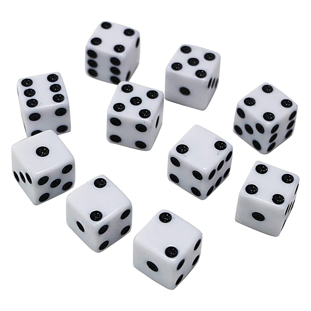 10 Pcs Standard Dice 12MM Acrylic Resin 6 Sided Game Dice For Birthday