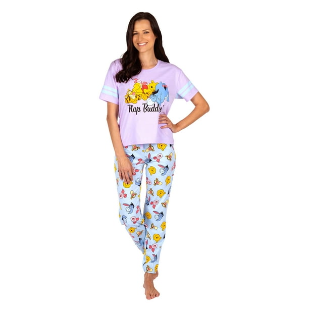 Disney Womens Two Piece Pajama Set Female Winnies Nap Buddies Size