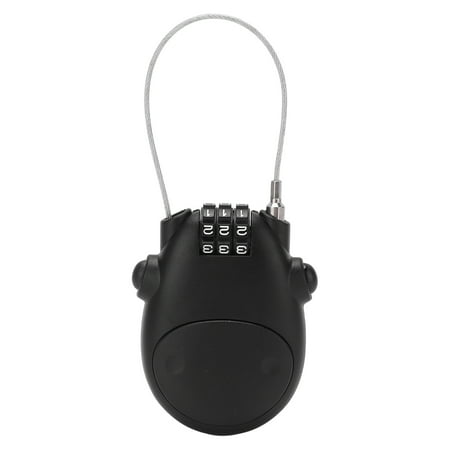 3 Digit Combination Lock, Retractable Cable Lock Multipurpose ABS ...
