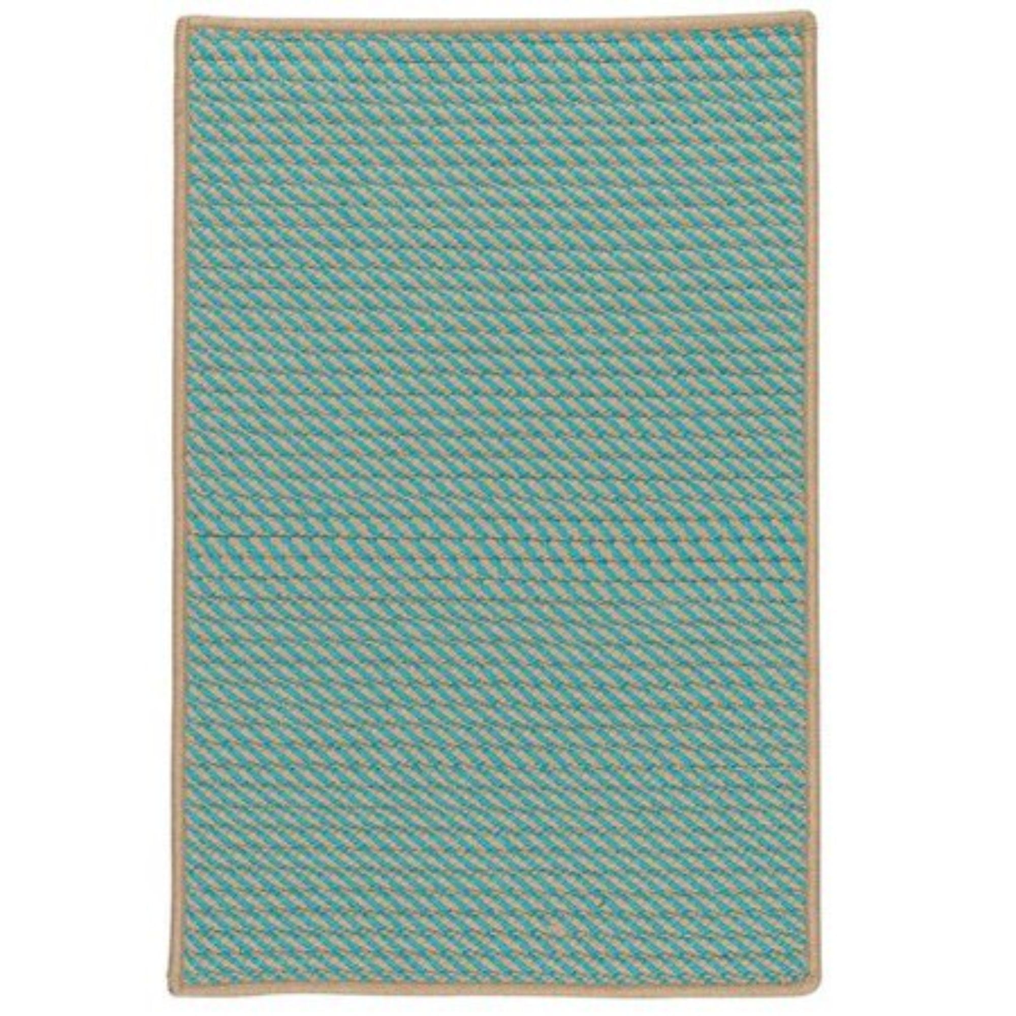 17" Teal Green and Brown Traditional Style Rectangular Area Throw Rug ...