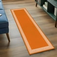 Burnt Orange Geometric 2x6 Kitchen Runner Rug, White Greek Key Design ...