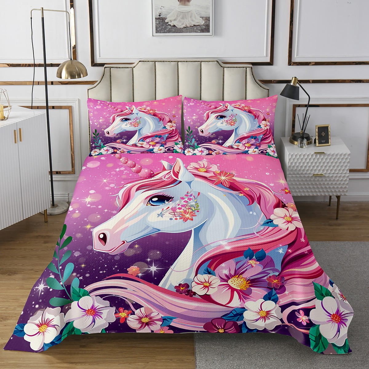 Click here for Yst Kawaii Quilt Set Cute Dreamy Horse Bedspread S... prices