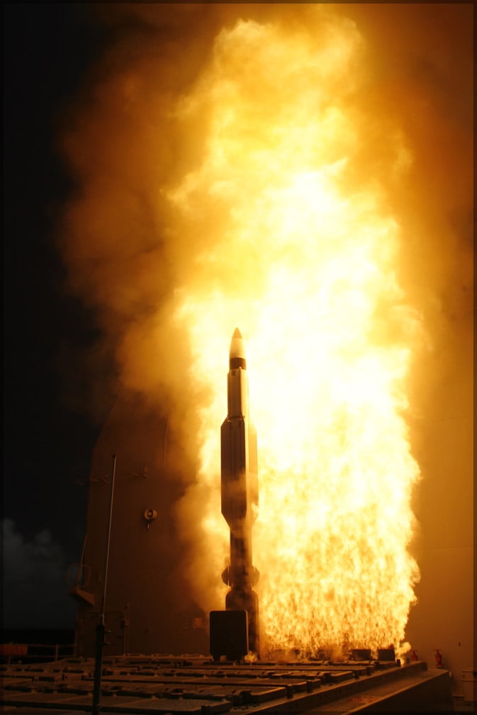 24"x36" Gallery Poster, RIM-161 SM-3 missile standard missile 3 is ...