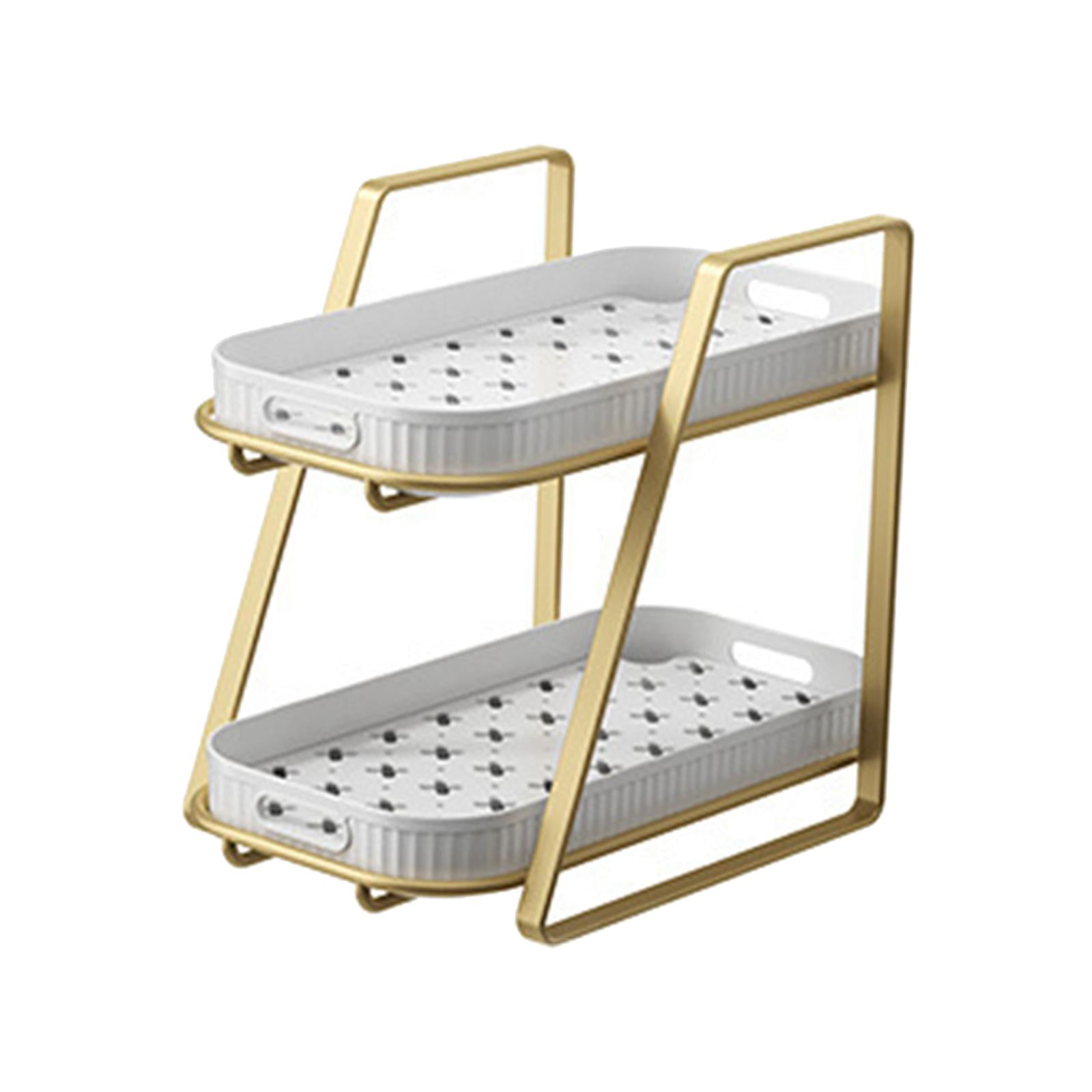 Storage Rack 2 Tiers Mug Holder Shelf Water Cup Drainer with Drain Tray ...