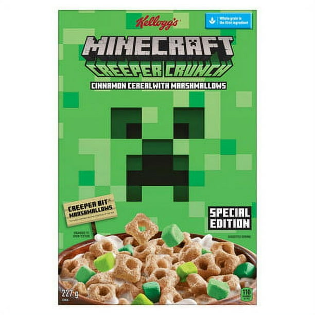 Kellogg's Minecraft Creeper Crunch Cinnamon Cereal with Marshmallows ...