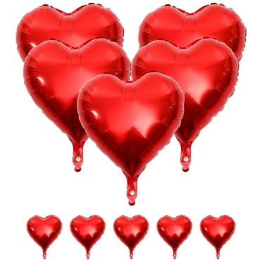 Red Heart Balloons 18" Red Heart Shape Helium Foil Balloon (10 Pack ...