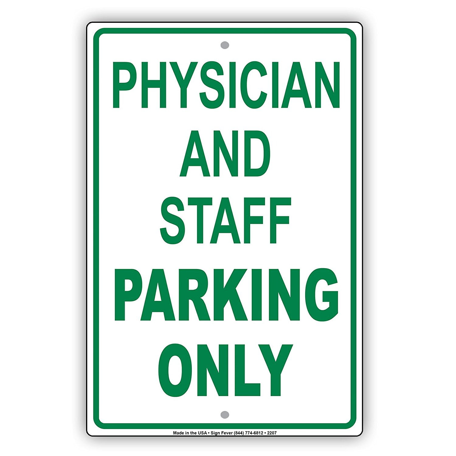 Physician And Staff Parking Only Reserved Spot Alert Caution Warning ...