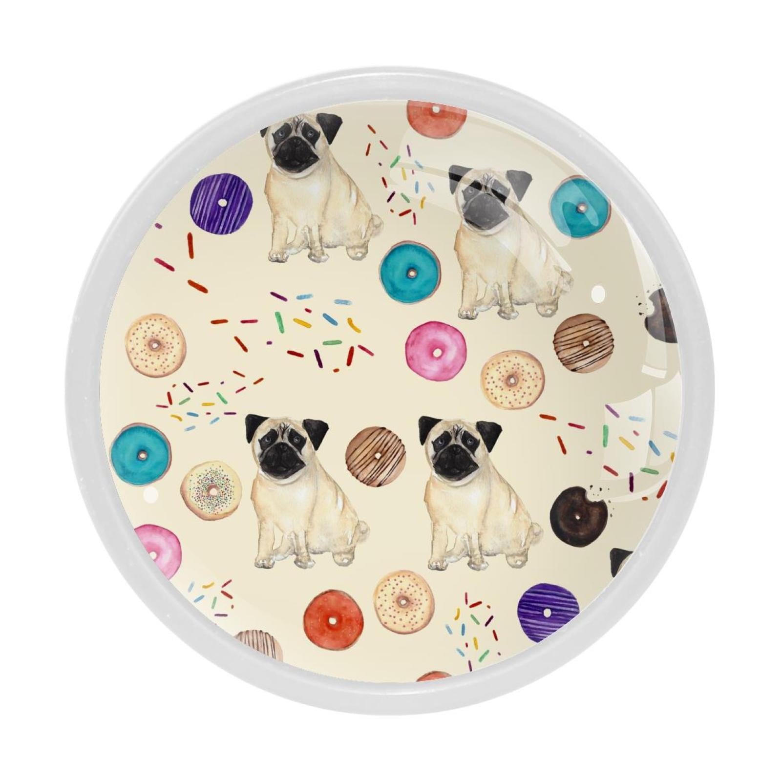 4 Pcs Pug Donuts Knobs for Kitchen Cabinet Cupboard Dresser Bookcase ...