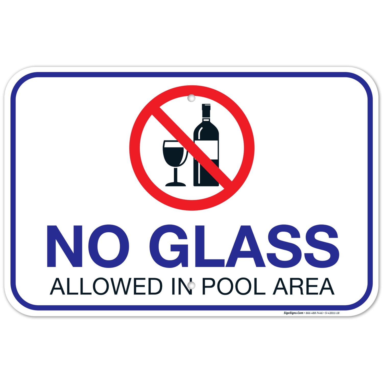 No Glass Allowed in Pool Area Pool Sign, - Walmart.com