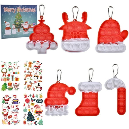 HHHC Christmas Pop Bubble Fidget Toy Set Santa Claus Toy Christmas Tree ...