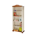 RealRooms Chester Tall Wooden Light Wood Bookshelf, 5 Shelf Open ...