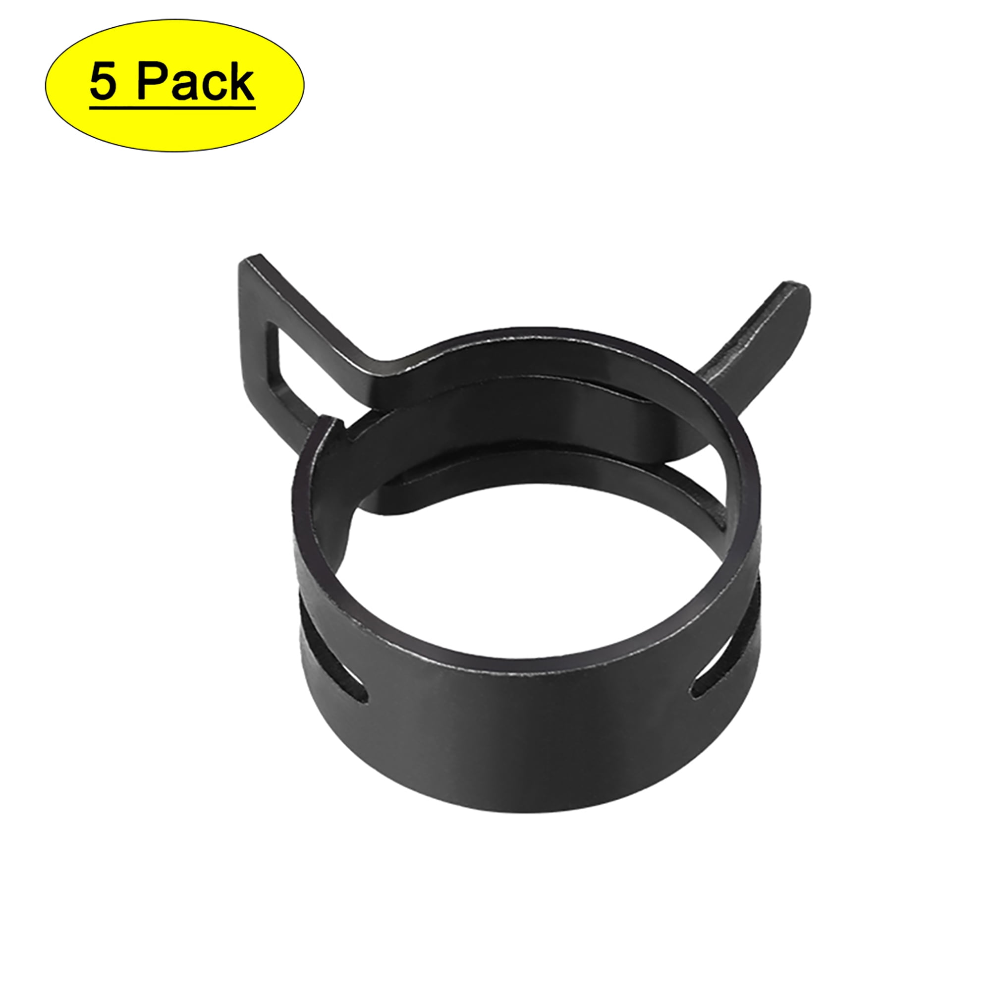 Uxcell 24mm Black Steel Band Spring Clamp for Fuel Line Silicone Hose 5 ...