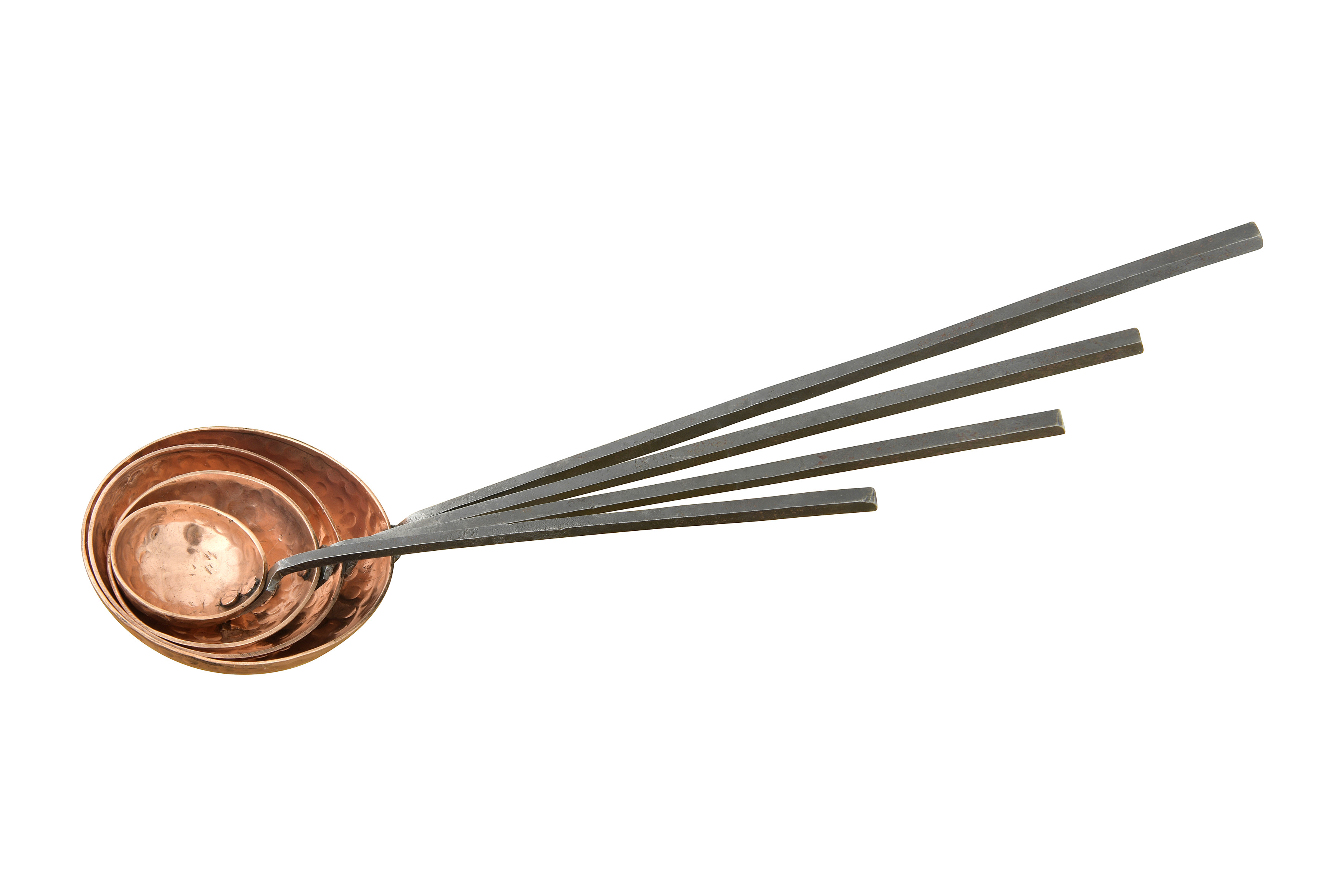 Creative Co-Op Copper Ladles with Hammer Textured Scoops & Smooth ...