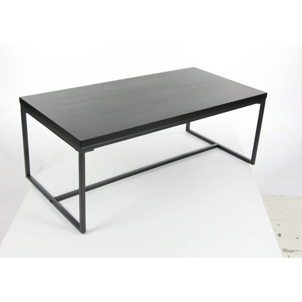 Sturdy Gray Metal Wood Coffee Table - Walmart.com