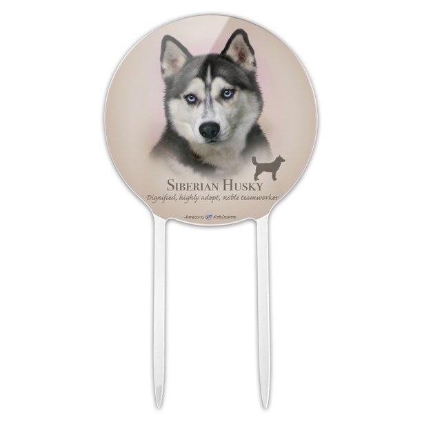 Acrylic Siberian Husky Dog Breed Cake Topper Party Decoration for ...