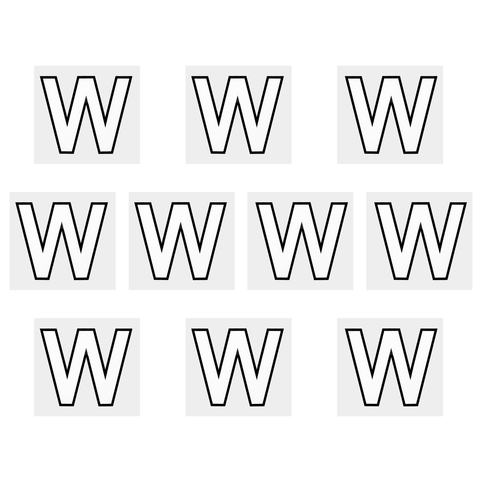 Uxcell Letter W Patches Iron on Heat Transfer Letters 2 Inch White ...