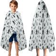 Bigfoot and Deer White Pattern Teens Hooded Bath Towel Wrap for Ages 3 ...