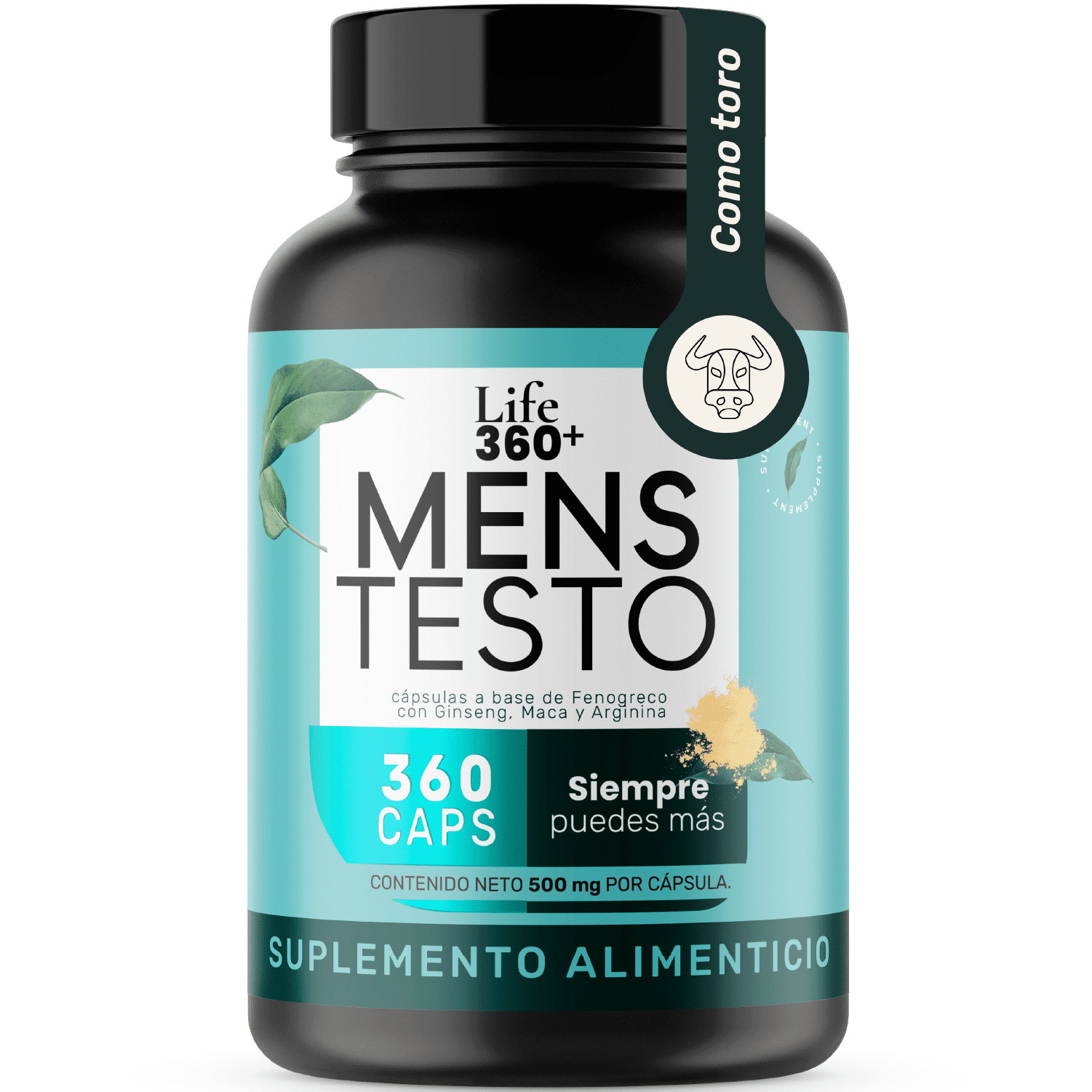 LIFE 360+ Mens Testo | 360 Cápsulas | Fenogreco, Maca Negra, Maca Roja ...
