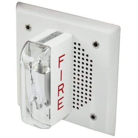 Wheelock Et-1070-Lsm-24-Vfw White 24Vdc Wall Fire Alarm Speaker Strobe ...
