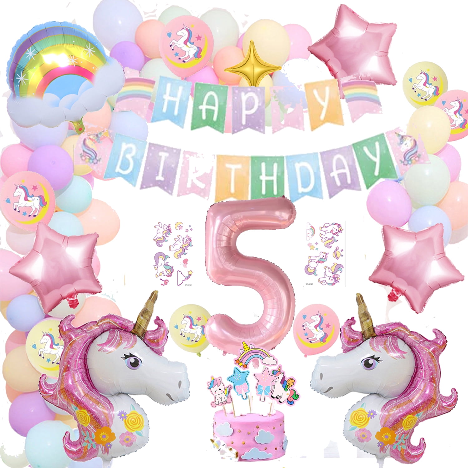 Click here for Finypa 5th Birthday Decoration 43in Unicorn Birthd... prices