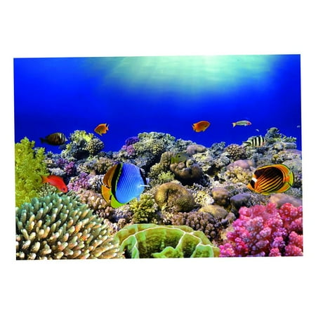 Self-adhesive 3D Printing Fish Tank Sticker Aquarium Background Poster ...