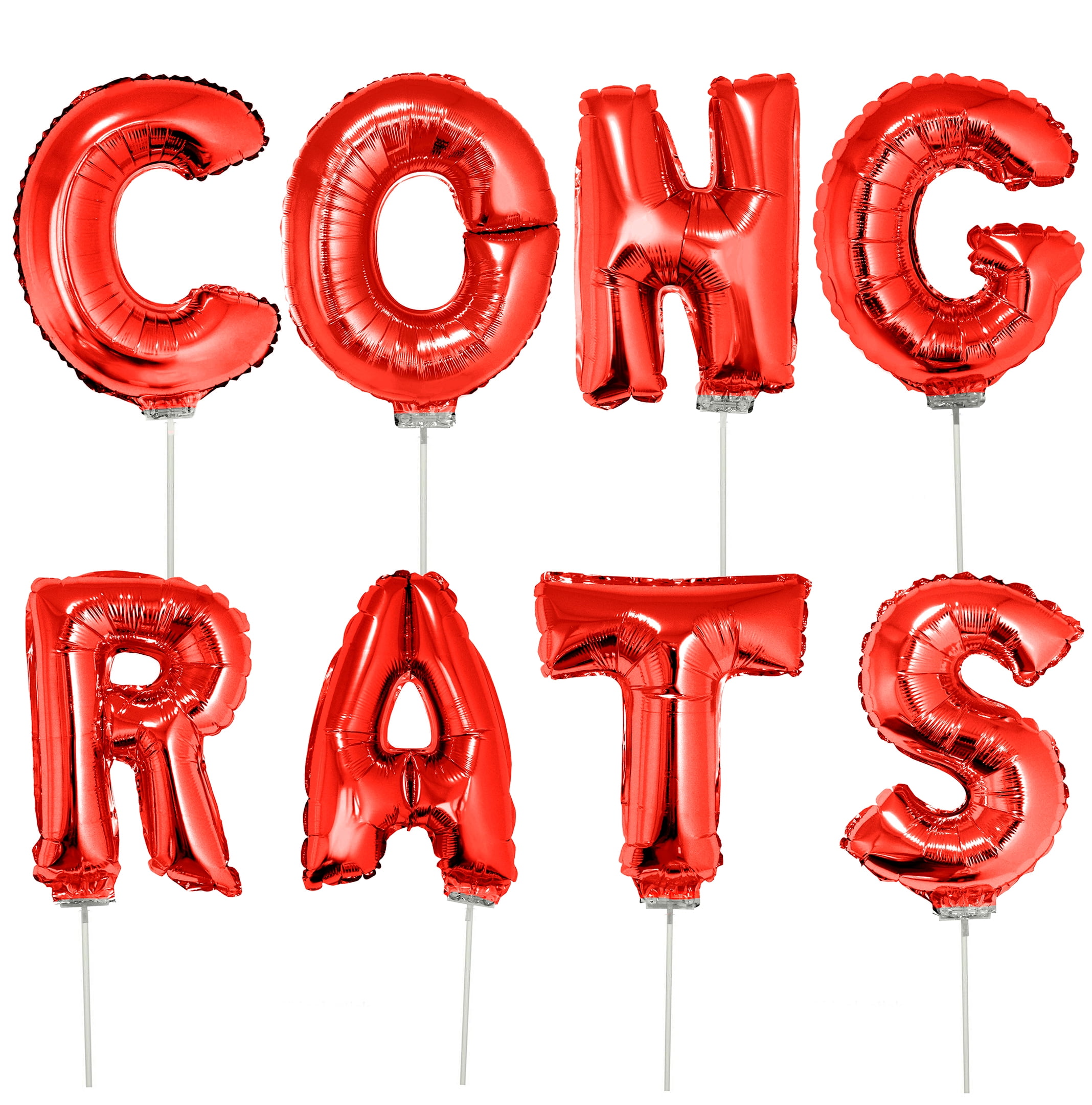 16" CONGRATS Graduation Letter 8pc Balloon Kit Jr Shape Foil Balloons ...