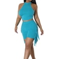Aellinatey Two Piece Sets for Women Workout Set Top Crop Fringe Shorts ...