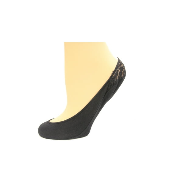 Peds Lace Ultra Low Cut Liner - extended Socks 1 Pair, Black, Women's ...