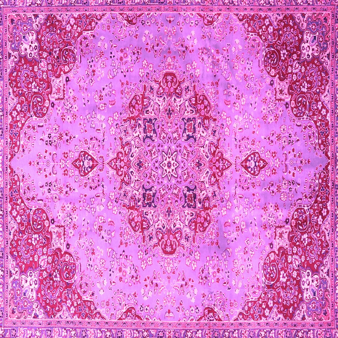 Ahgly Company Indoor Square Persian Pink Traditional Area Rugs, 6 ...