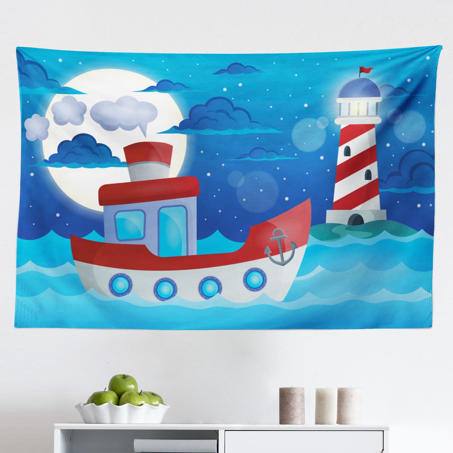 Maritime Tapestry, Creative Design Bottle with Ship and Text Ornament ...