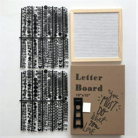 10x10 Inch Square Felt Letterboard Oak Wood Message Board 460 Plastic ...