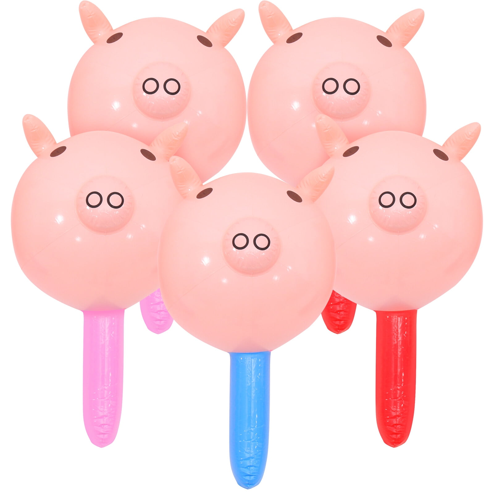 Hemoton 5Pcs Adorable Inflatable Pig Sticks Novelty Inflatable Hammer ...