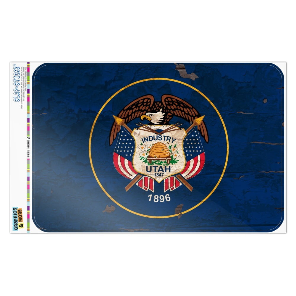 Rustic Utah State Flag Distressed USA Home Business Office Sign ...